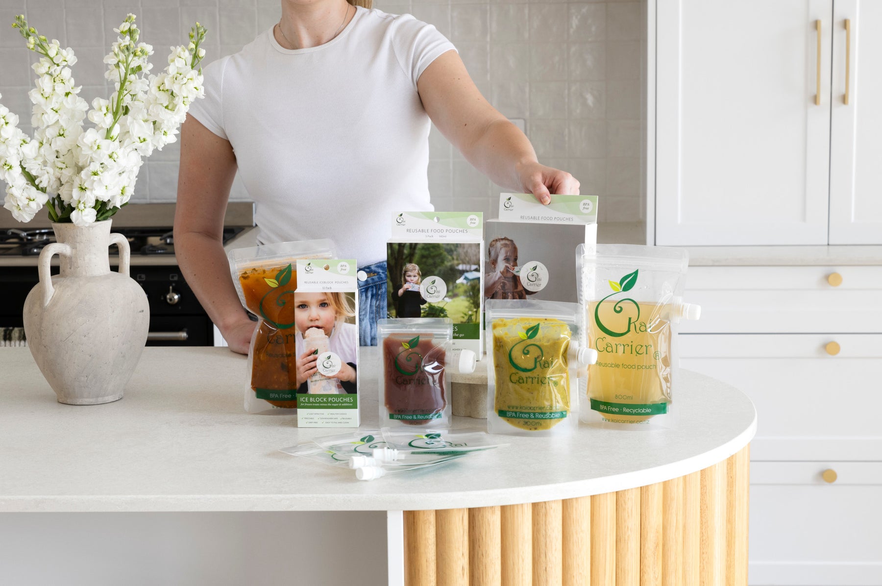 Kai Carriers Reusable Food Storage Packs. Recyclable, BPA, PVC Free