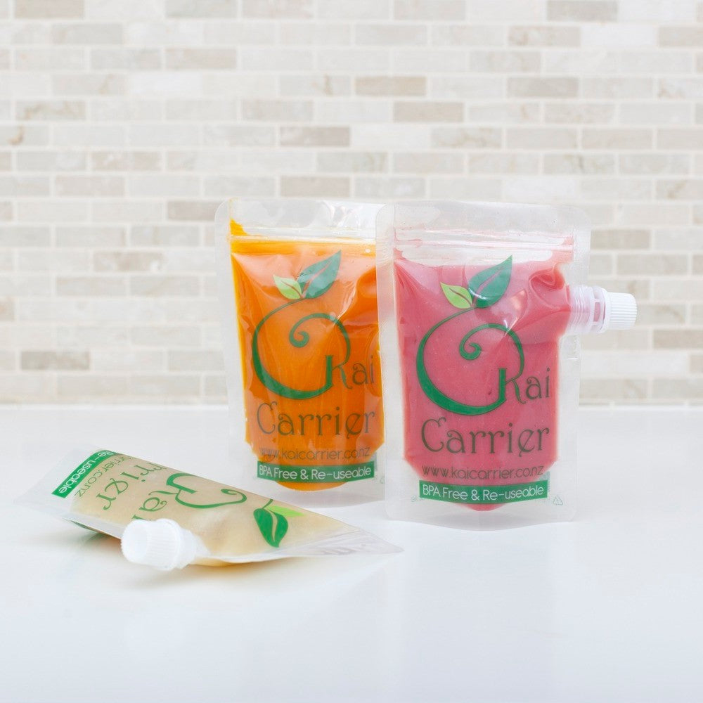 Kai Carriers Reusable Food Storage Packs. Recyclable, BPA, PVC Free