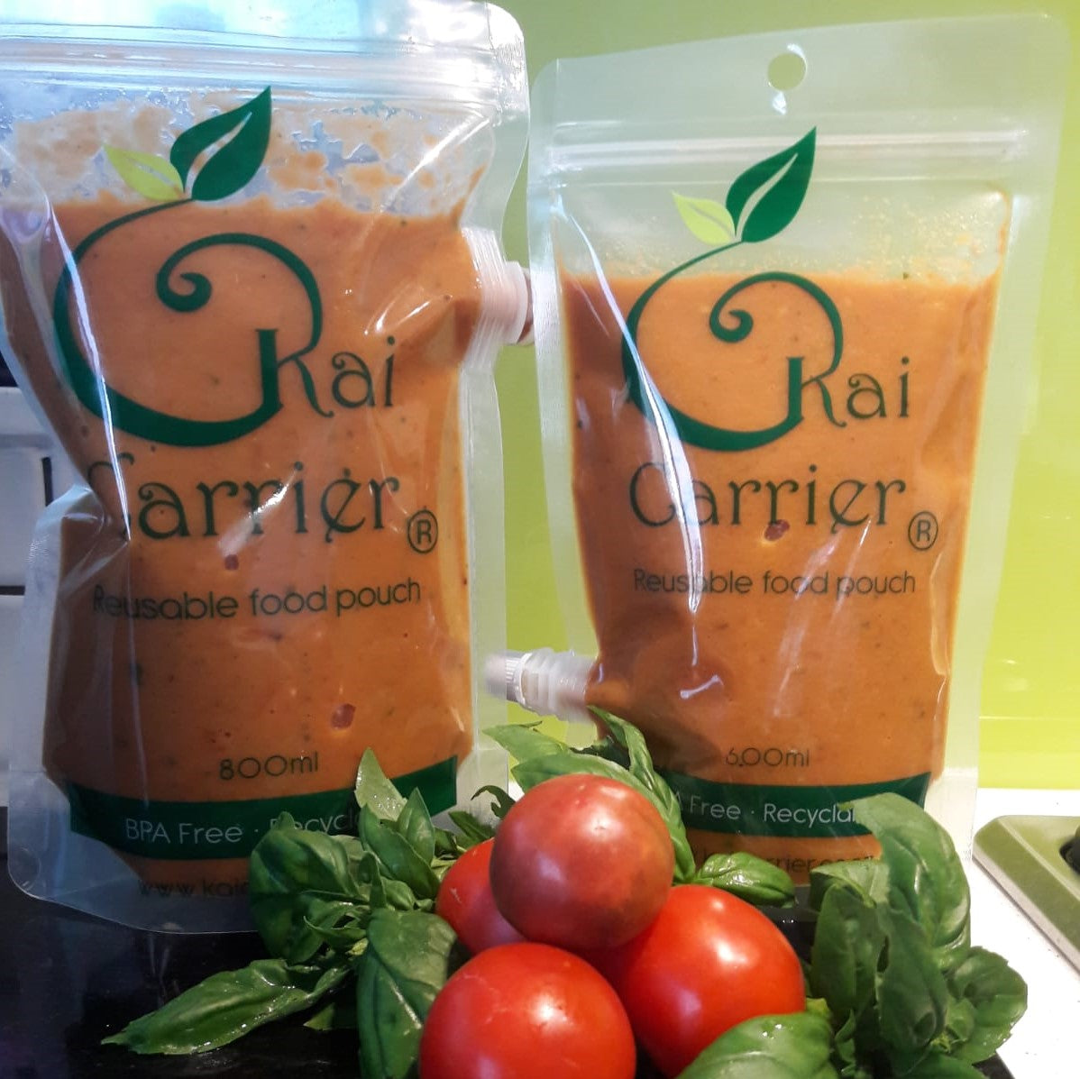 Kai Carriers Reusable Food Storage Packs. Recyclable, BPA, PVC Free